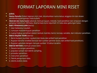 1-Deskripsi MK Penelitian 2019 untuk penelitian dan konsepsinya | PPT