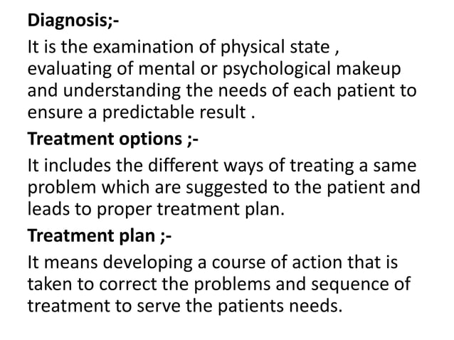 diagnosis and treatment plan. | PPTX | Oral care | Personal Care