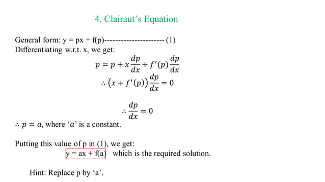 1-Differential-equations-first-order-higher-degree.pptx | Physics | Science