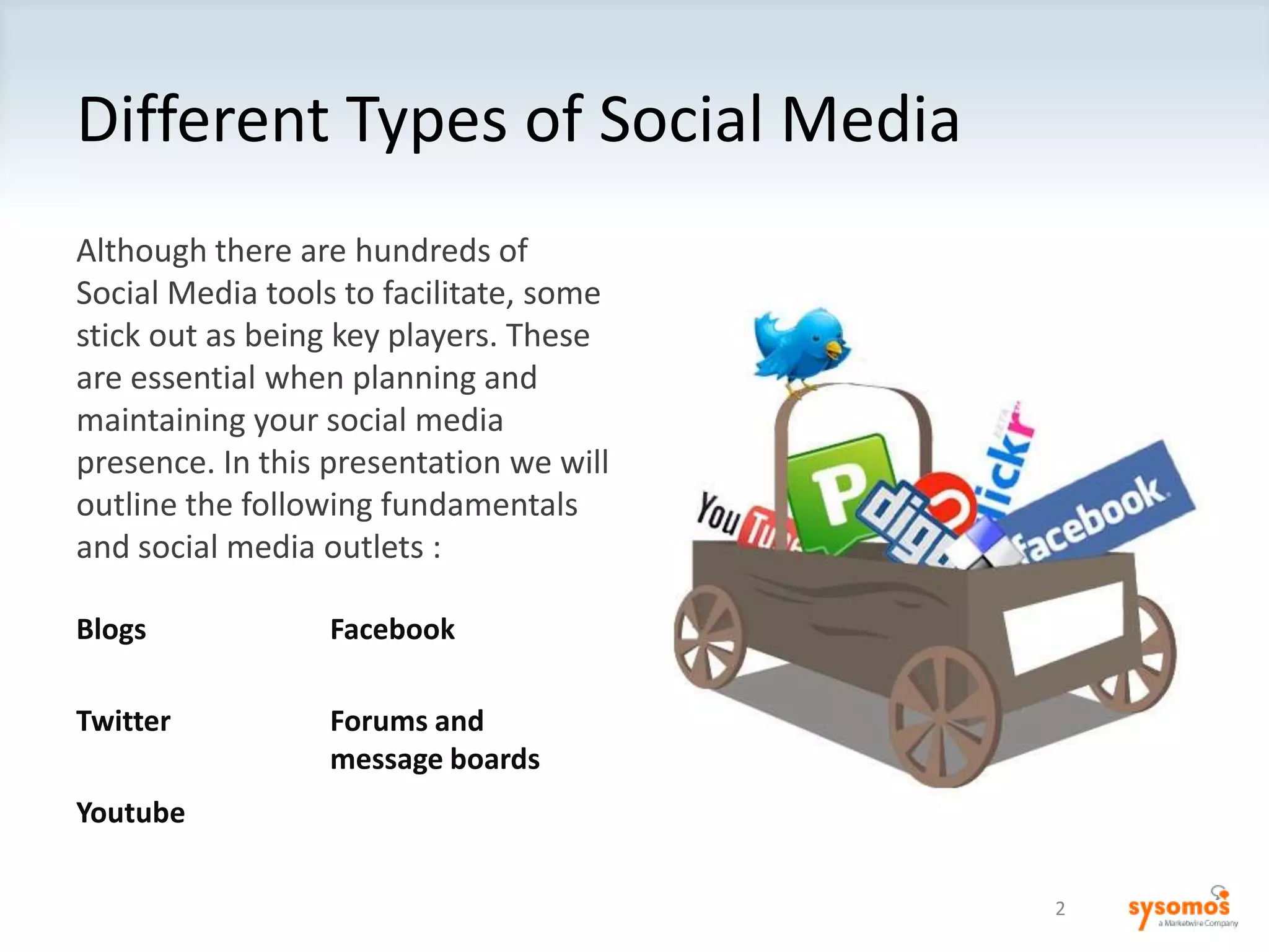 Different Types of Social Media Channels - Sysomos | PPTX