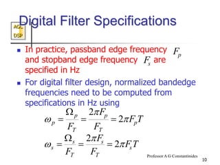 DIGITAL FILTER SPECIFICATIONS AND MATHEMATICS.ppt
