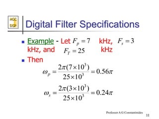 DIGITAL FILTER SPECIFICATIONS AND MATHEMATICS.ppt