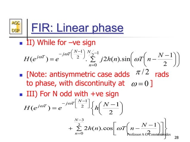 DIGITAL FILTER SPECIFICATIONS AND MATHEMATICS.ppt
