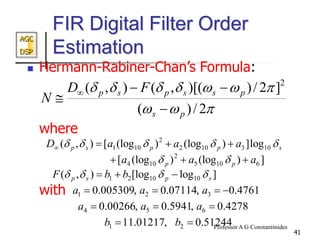 DIGITAL FILTER SPECIFICATIONS AND MATHEMATICS.ppt