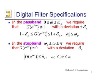 DIGITAL FILTER SPECIFICATIONS AND MATHEMATICS.ppt
