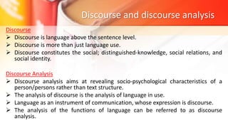 Discourse analysis | PPT