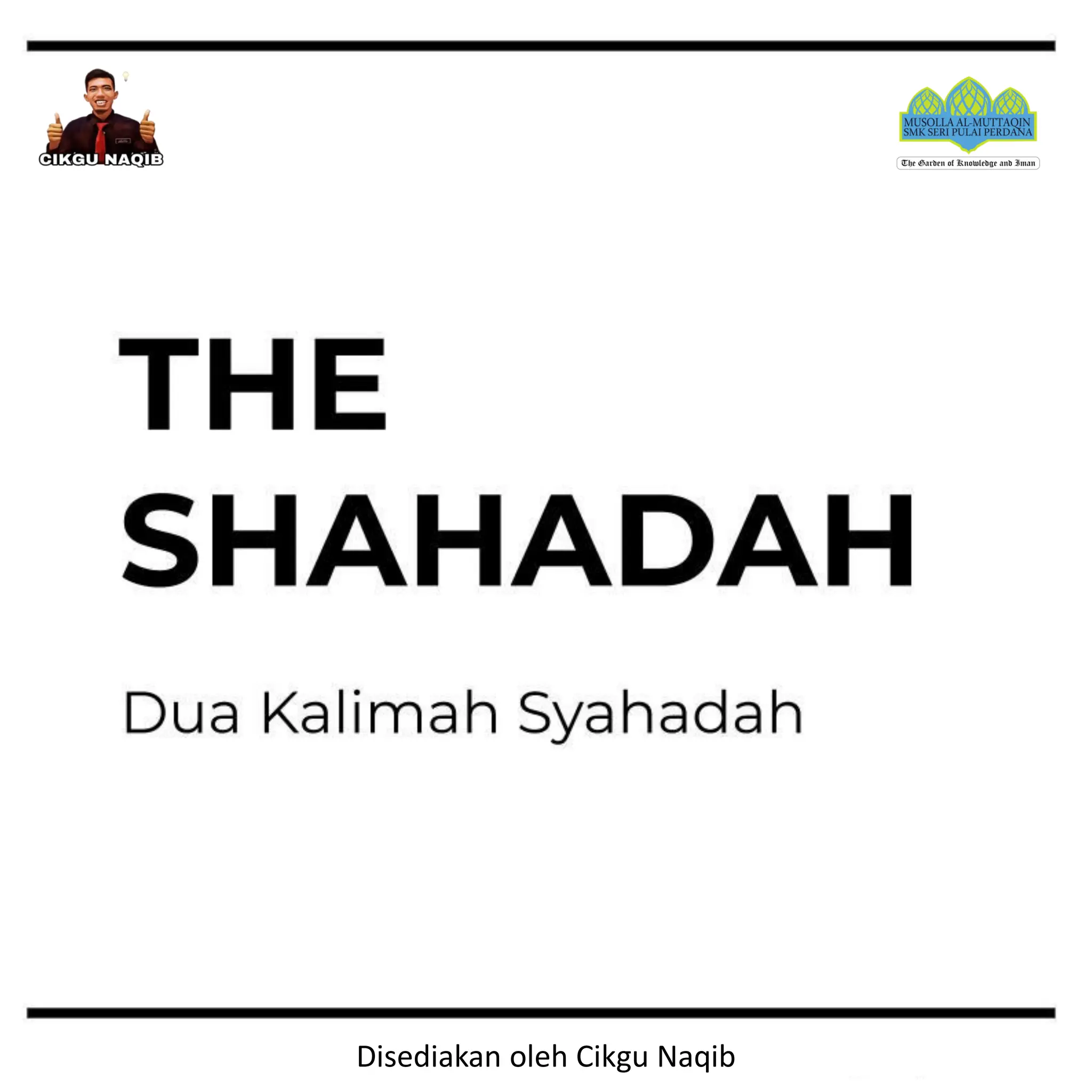MAKSUD DALAM SOLAT: Dua Kalimah Syahadah (The Shahadah) MEANING IN SOLAT | PDF