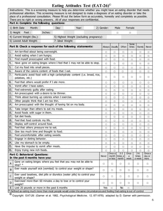 Eating Attitudes Test-26 (EAT-26) | DOCX | Digestive Disorders ...