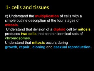 1 edexcel igcse human biology -cell and tissues | PPT
