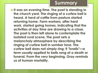 elegy written in country churchyard | PPTX