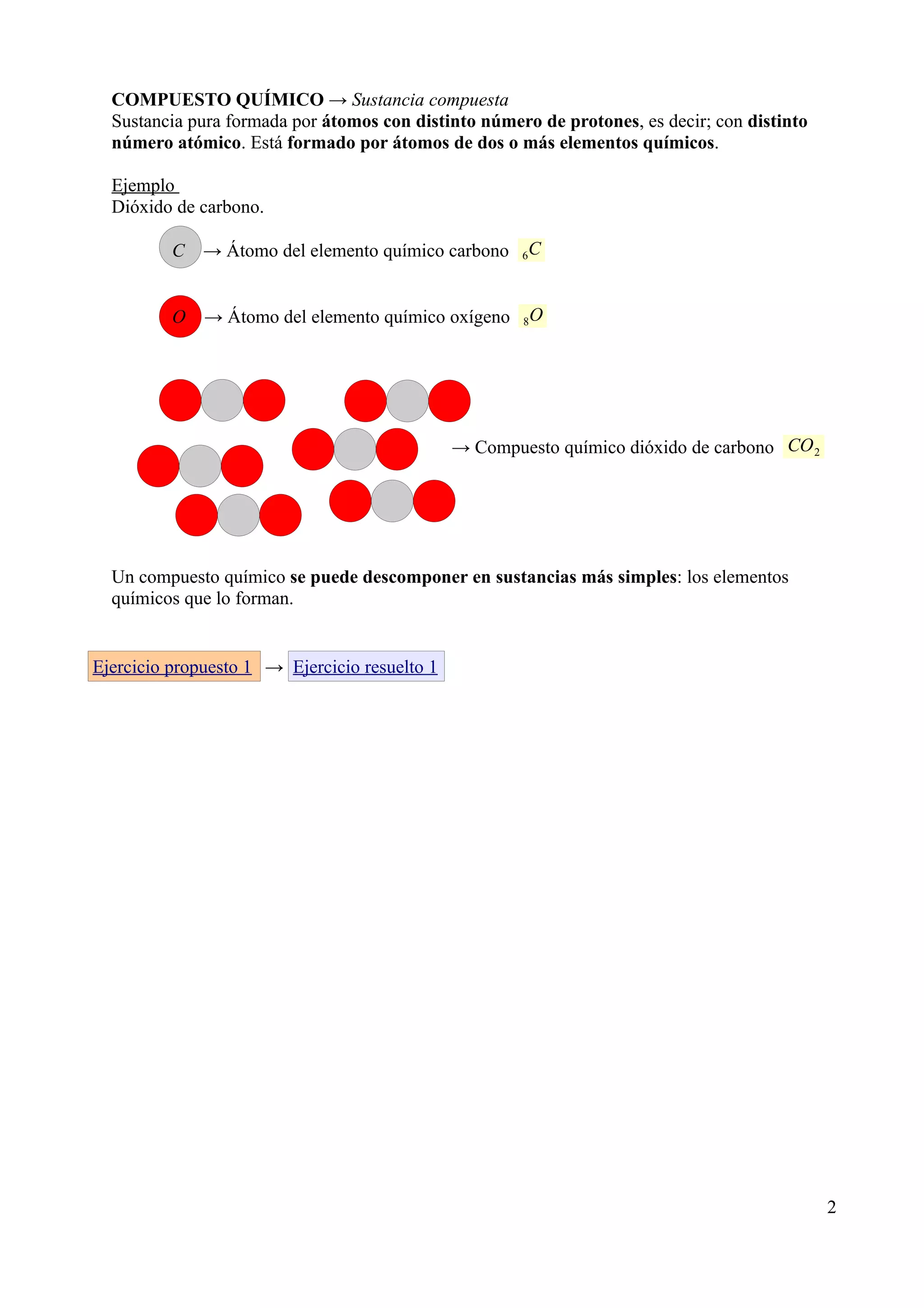1.- Elemento químico y compuesto químico | PDF