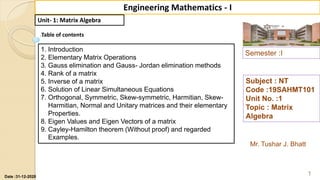 MATRIX ALGEBRA | PDF