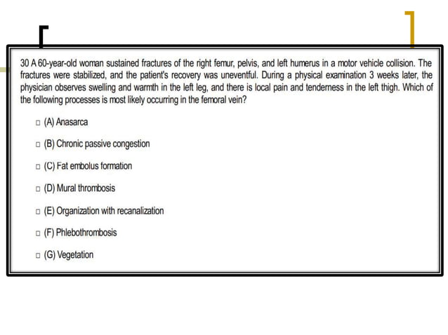 MCQs Hemodynamic Disorders, Thromboembolic Disease & Shock by DR ...