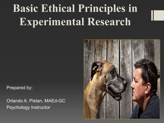 Ethical Principles and Basic Assumptions in Experimental Research ...