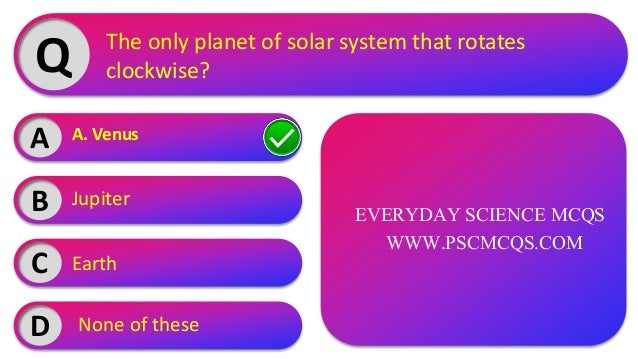 1-Everyday Science Mcqs Template.pptx | Space and Astronomy | Science