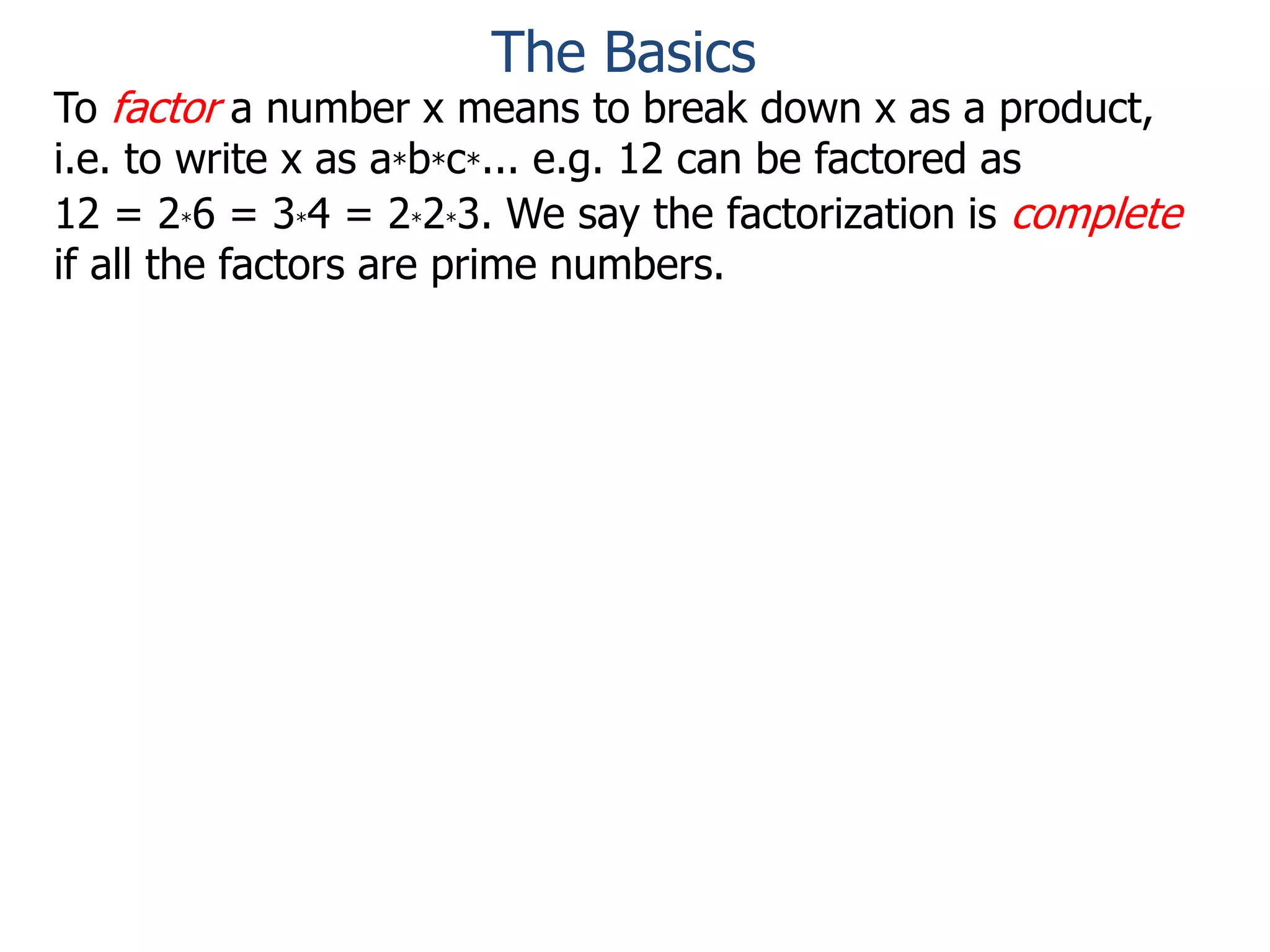1 f1 prime numbers and factors | PPT