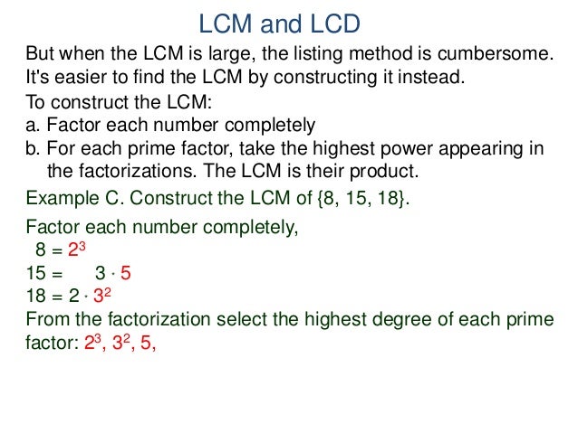 1 f4 lcm and lcd