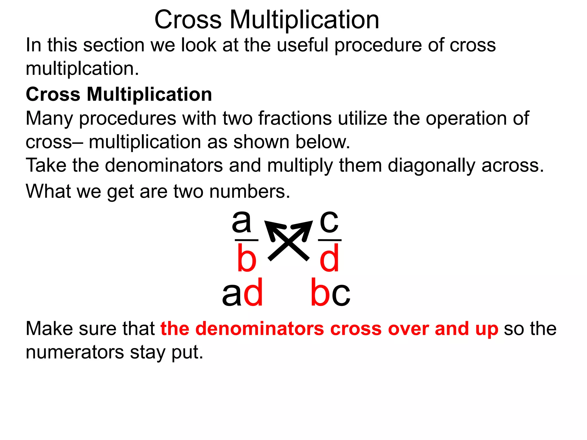 1 f7 on cross-multiplication | PPT