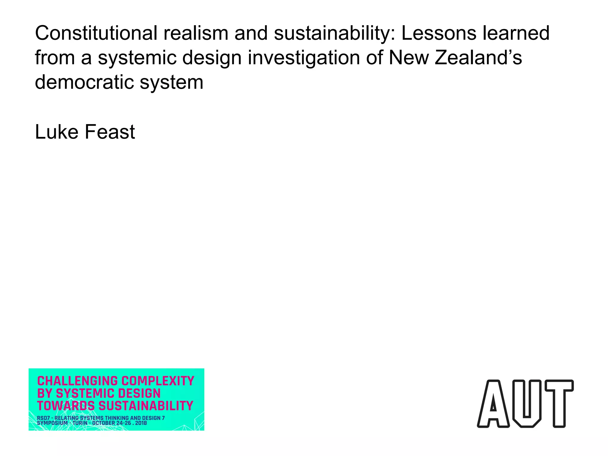 Constitutional Realism and Sustainability: Lessons Learned From a ...