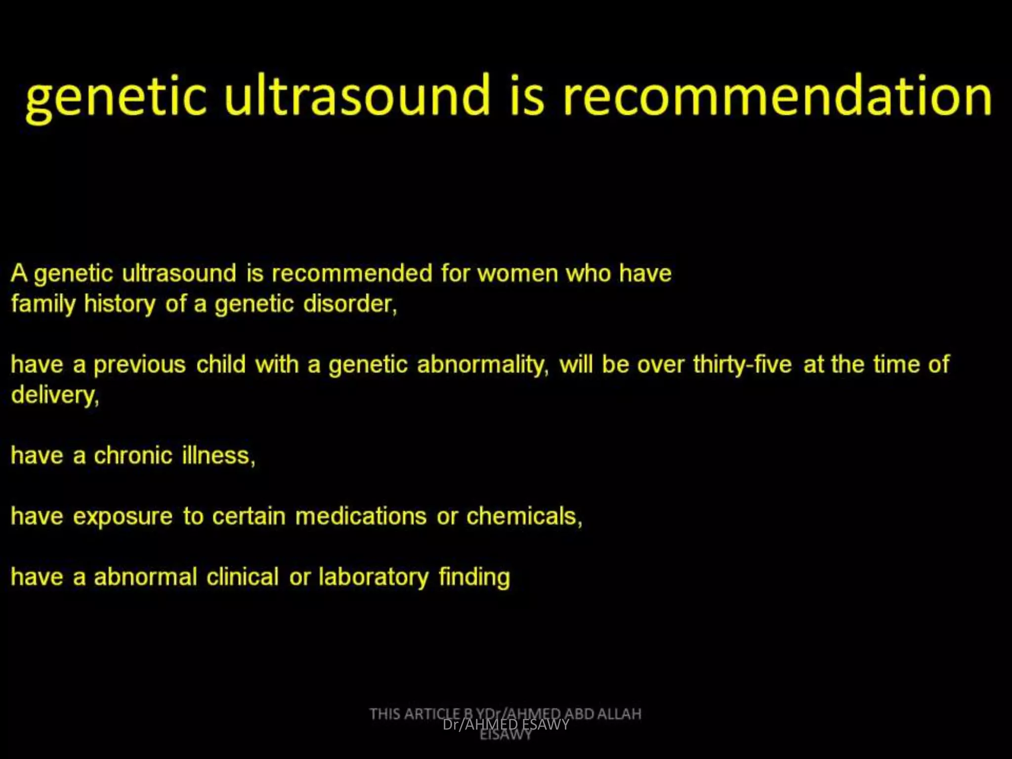 1-fetal genetic ultrasound Dr Ahmed Esawy | PDF