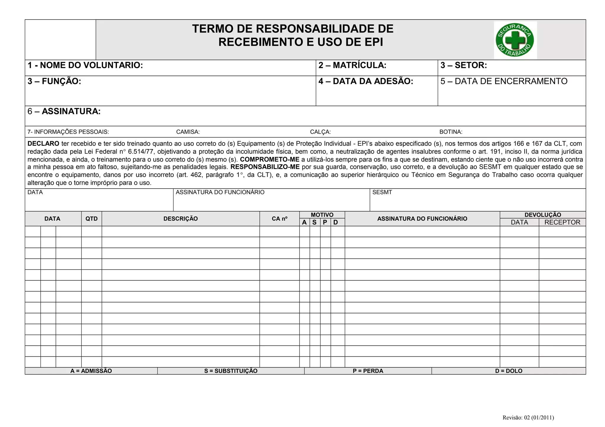 1 ficha de epi - | DOC