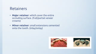 1/2 Fixed Partial Dentures (FPD) Introduction & Basics @ Faryal | PDF