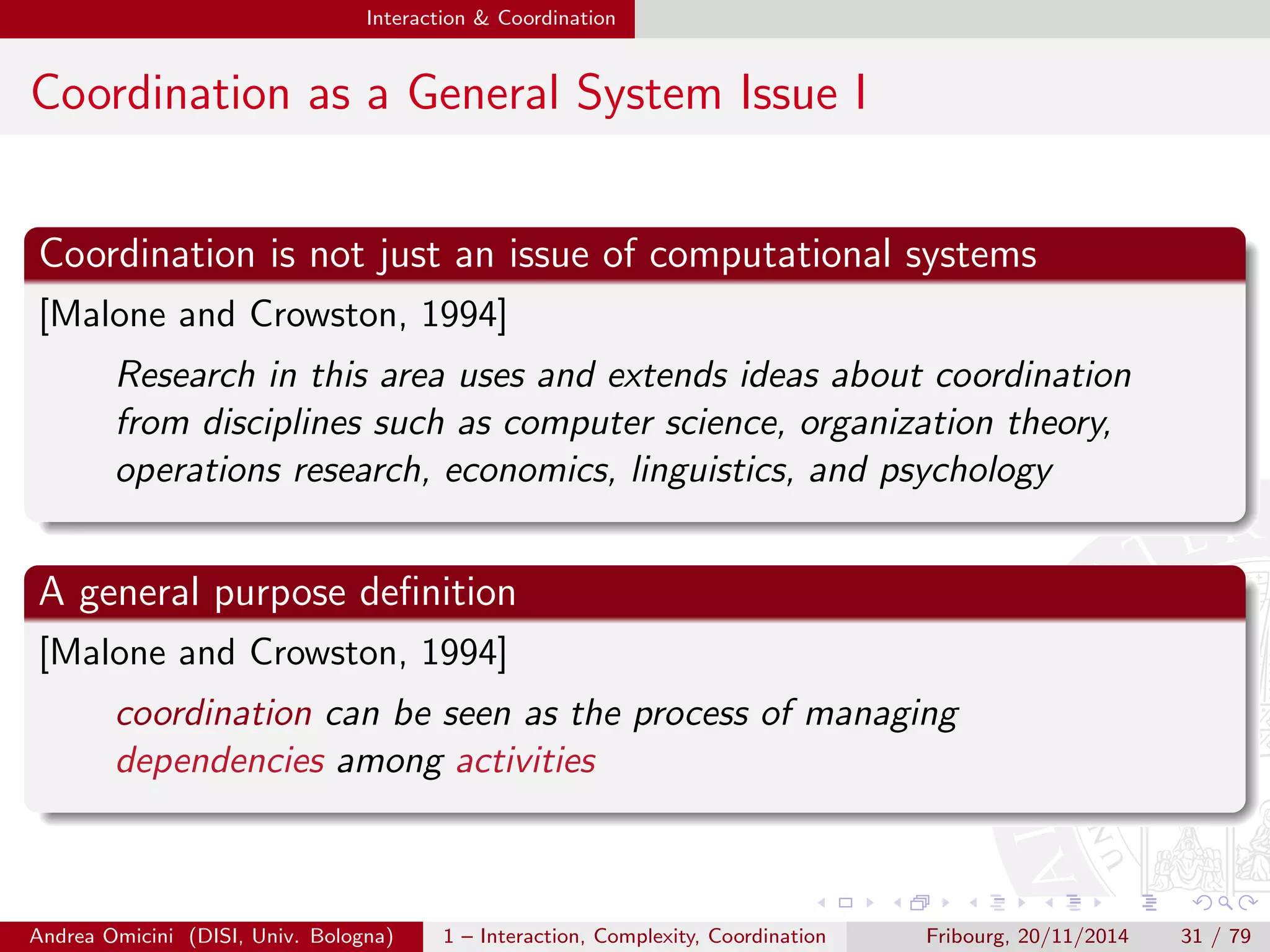 Interaction, Complexity, Coordination | PPT
