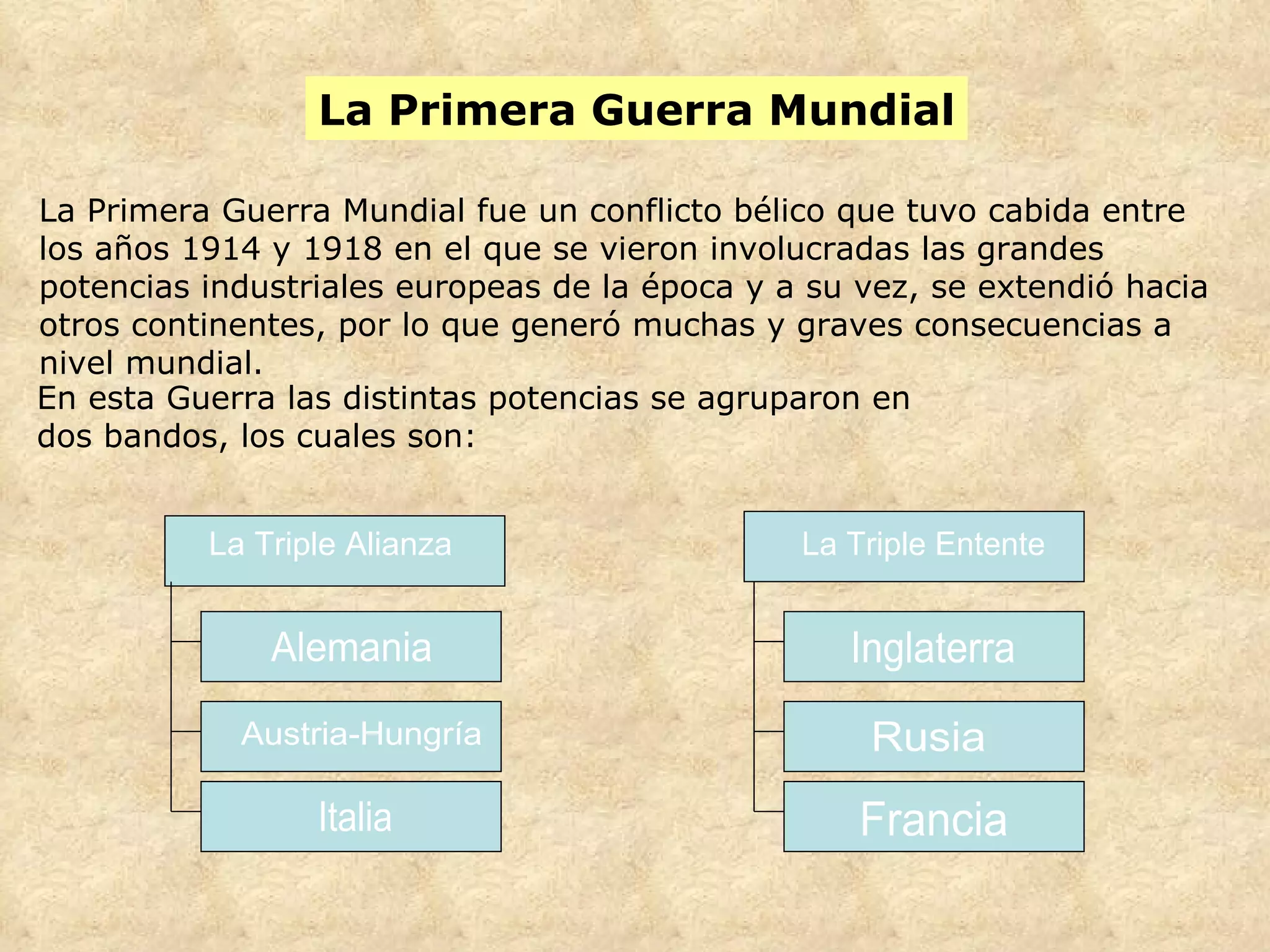 Primera Guerra Mundial (1914-1918) | PPT