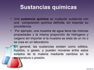 Generalidades de las Sustancias Químicas
