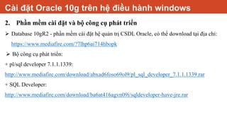 1 giới thiệu-cài đặt oracle | PPTX