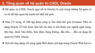 1 giới thiệu-cài đặt oracle | PPTX