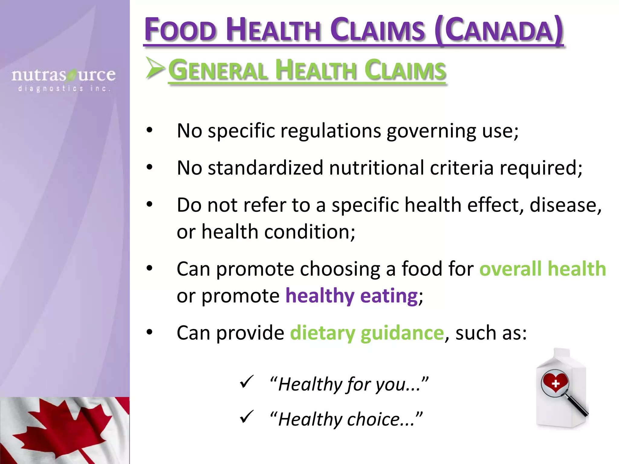 A Global Perspective on Food Health Claims | PDF