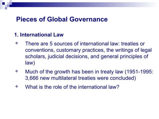 1. global governance | PPT | Political Issues & policy | Politics