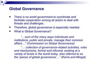 1. global governance | PPT