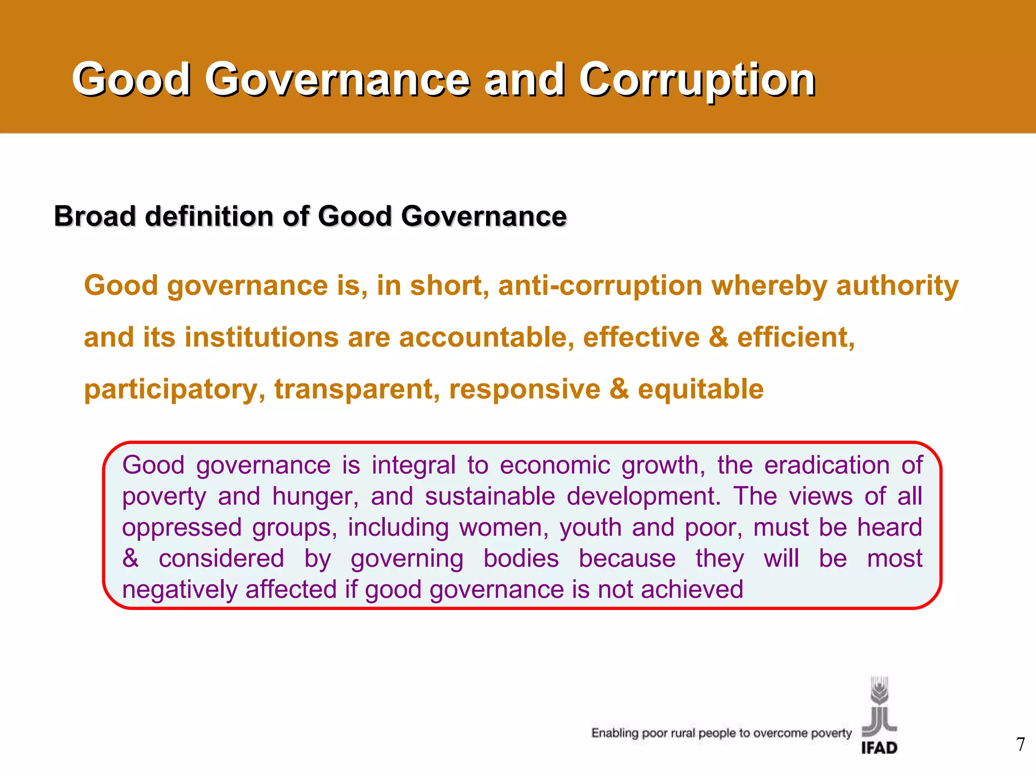 Good Governance and Anti Corruption | PPT