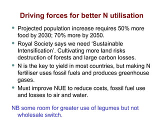 Nitrogen Cycling: Risks and Opportunities - Keith Goulding (Rothamsted ...