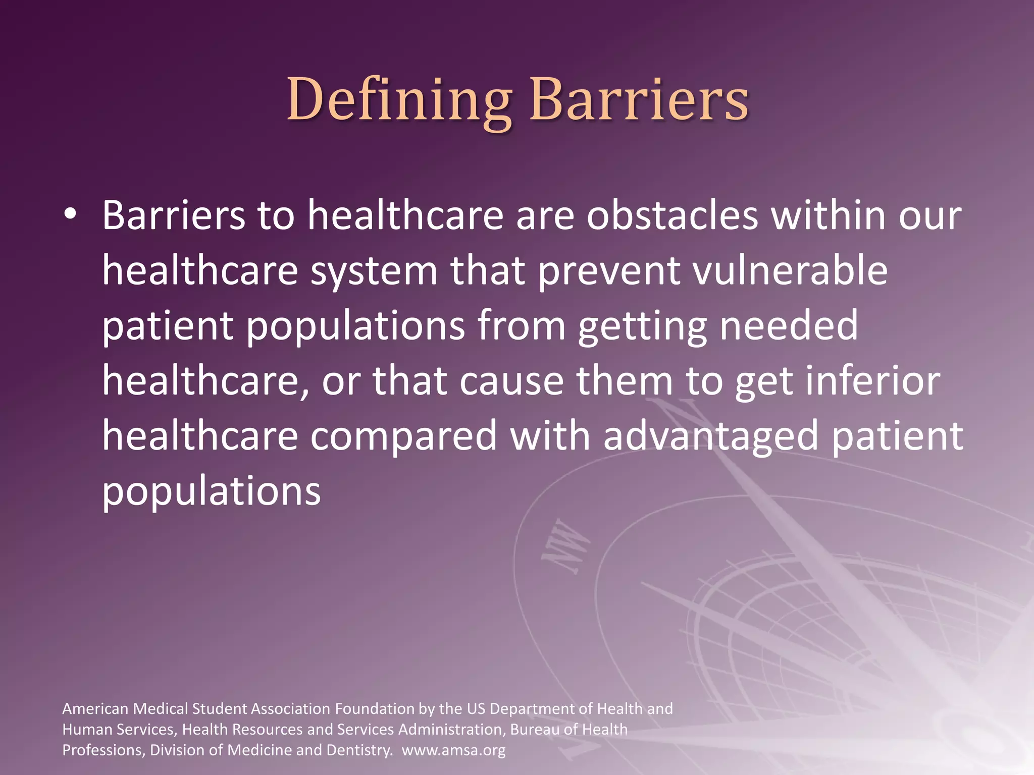 Identifying and Removing Barriers to Care | PPTX