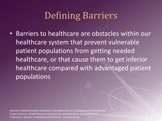Identifying and Removing Barriers to Care | PPTX