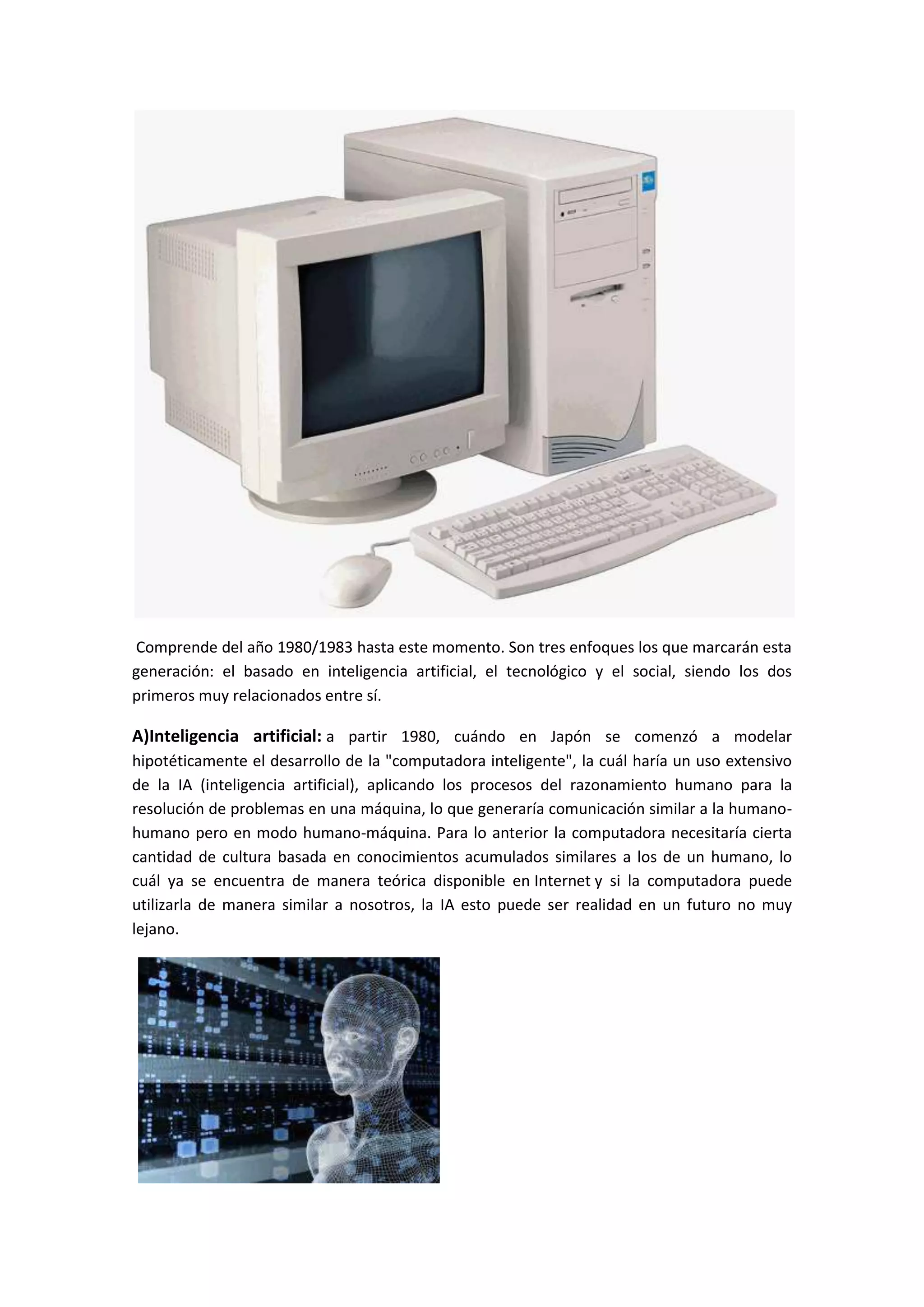 1. historia de la computadora generación de la primera a la quinta | PDF