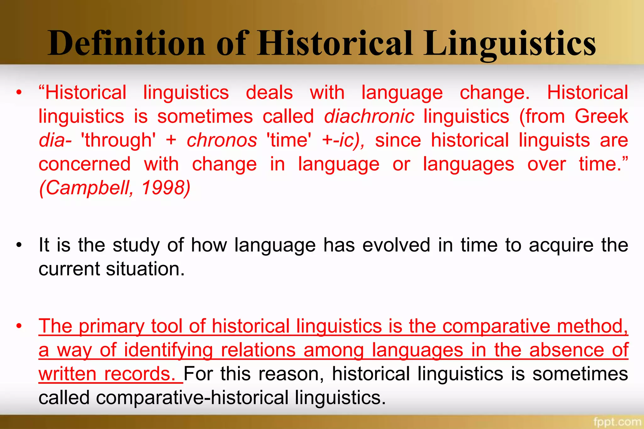 Historical linguistics introduction | PPT