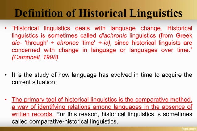 Historical linguistics introduction | PPT | Science