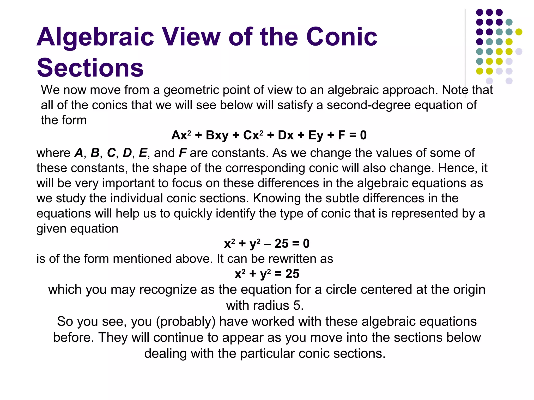 history of conics | PPT
