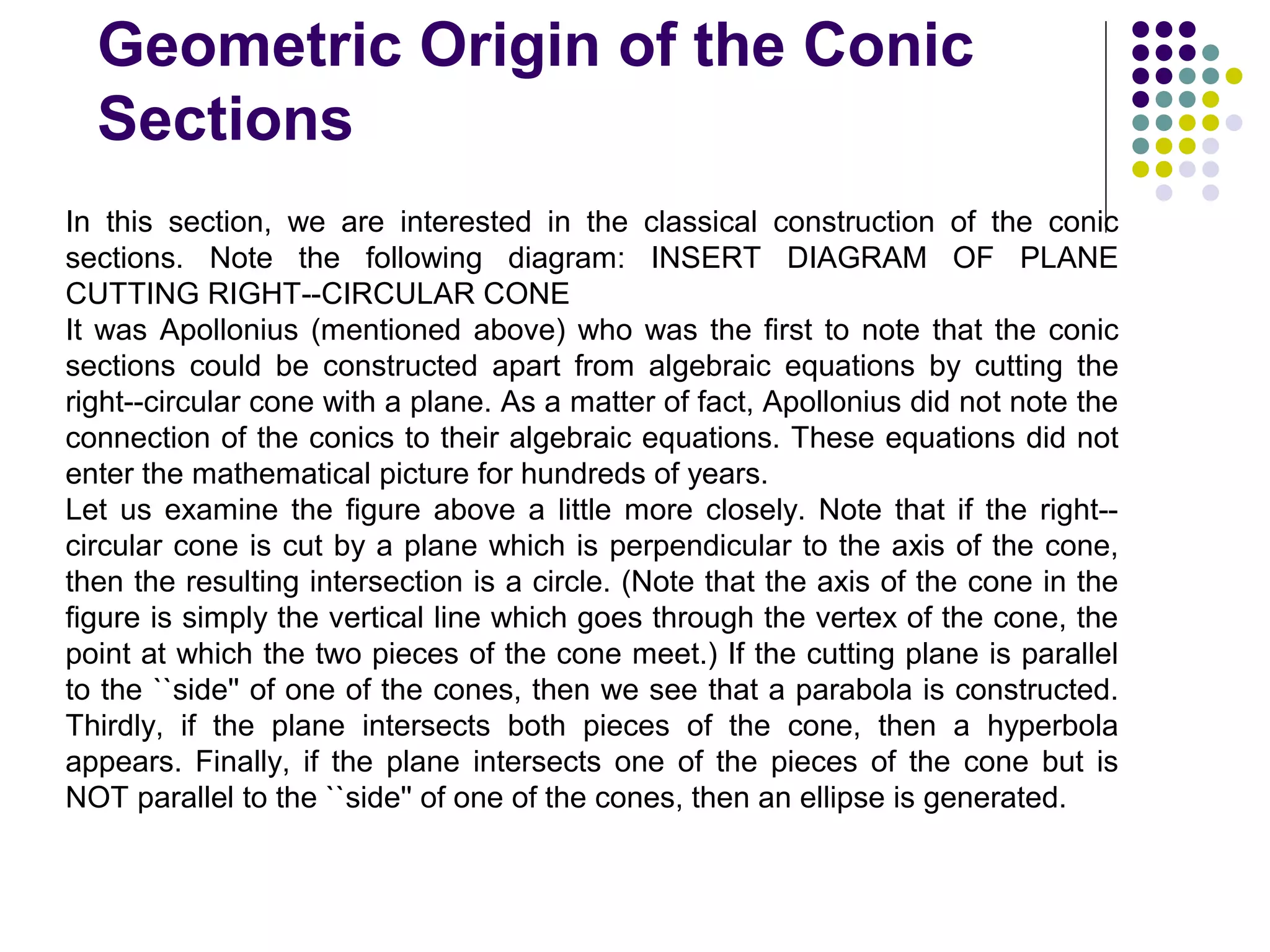 history of conics | PPT