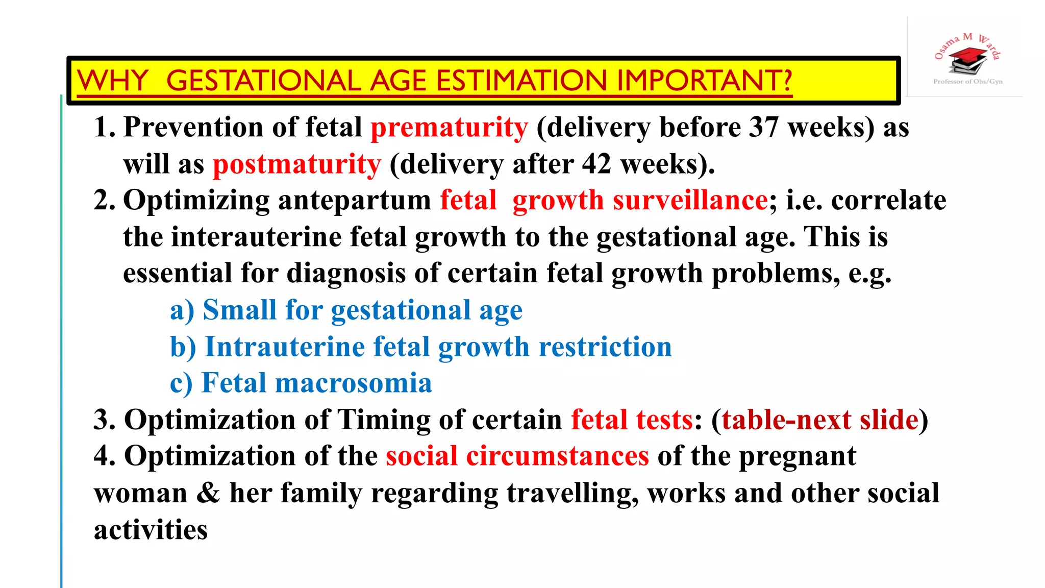 ESTIMATION OF GESTATIONAL AGE | PDF