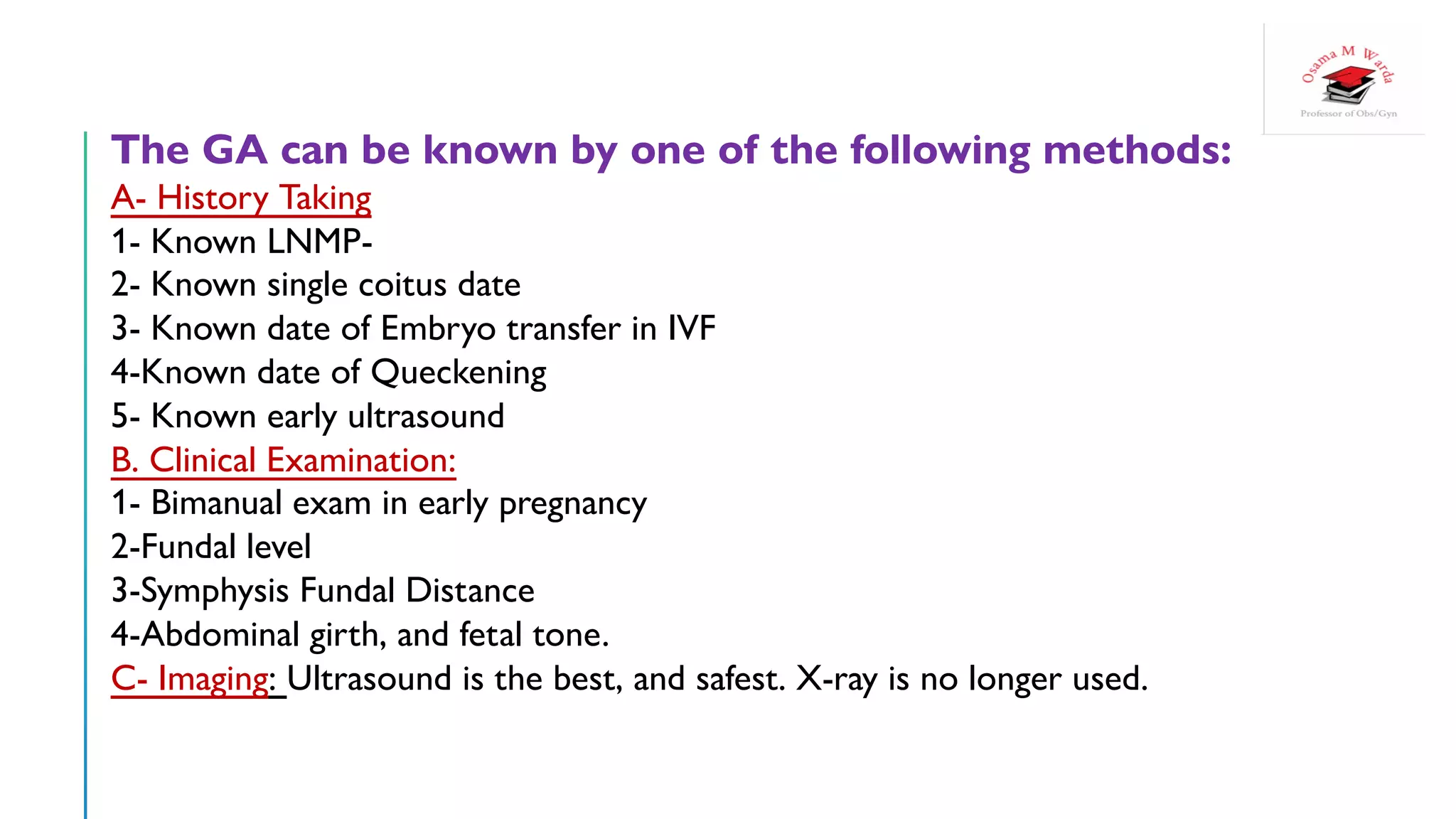 ESTIMATION OF GESTATIONAL AGE | PDF