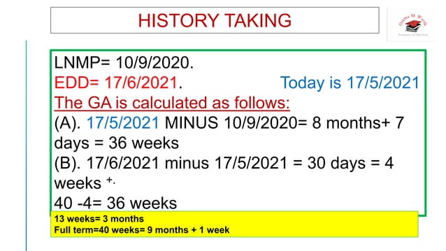 HOW TO CALCULATE GESTATIONAL AGE