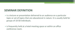 How to conduct seminars | PPTX