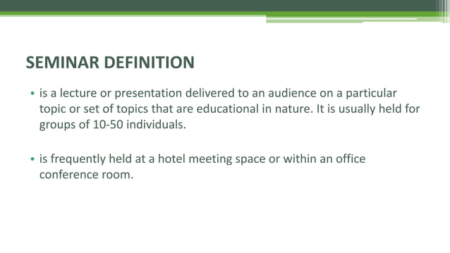How to conduct seminars | PPTX | Homework and Study | Education