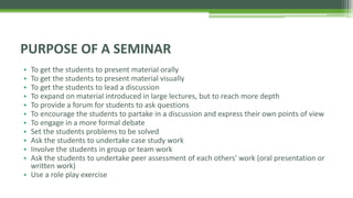 How to conduct seminars | PPTX