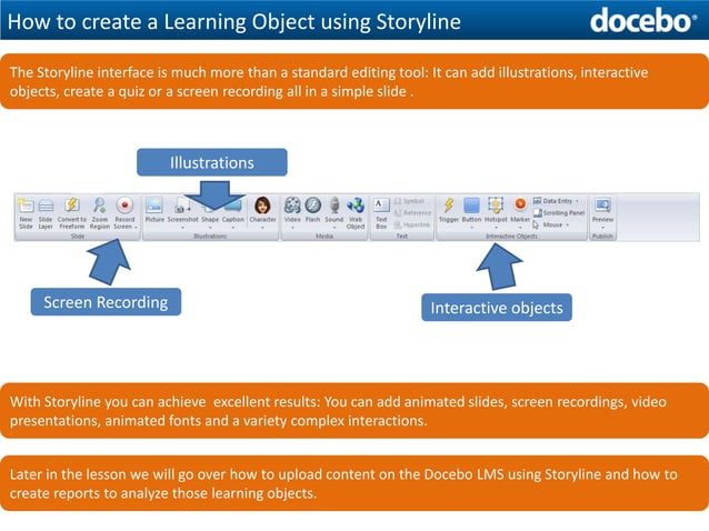 1 - How to use Storyline with Docebo: create a Learning Object | PPTX